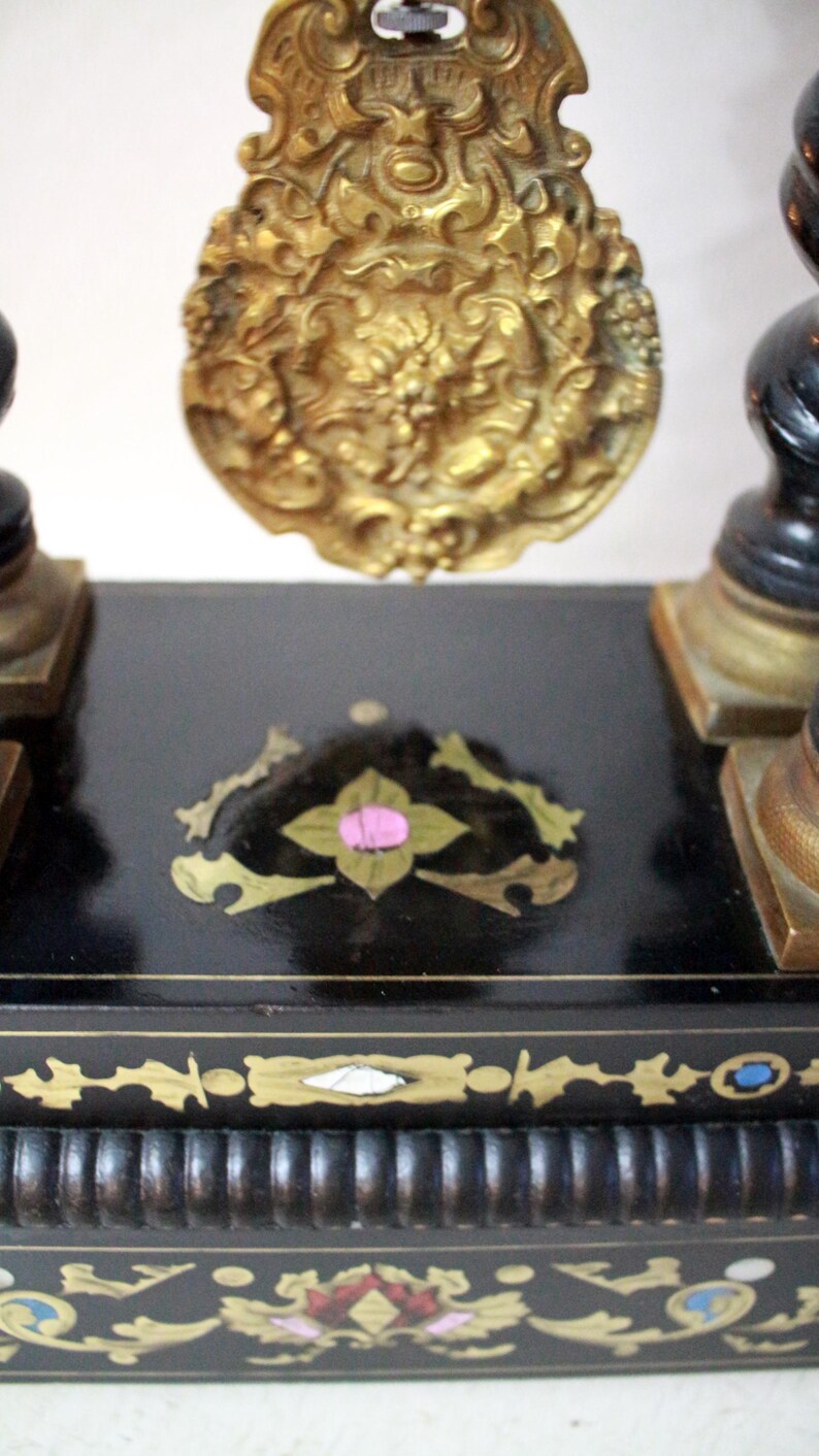 ANTIQUE Colorful Inlaid Marquerty French Table Clock 1885 Empire - Etsy