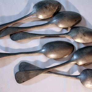 6 Antique 19th Century Pewter Spoons Dutch on a Wooden Rack - Etsy