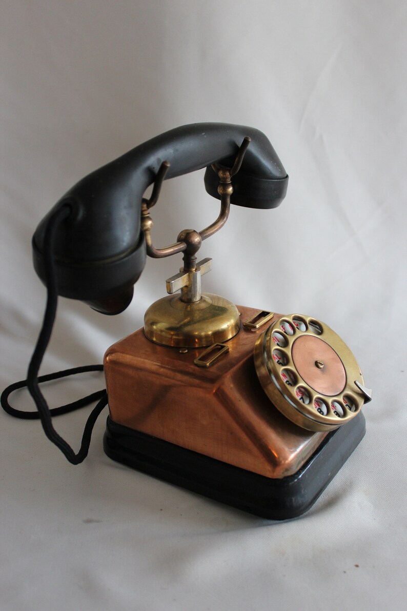Antique Copper Bakelite Telephone Kjøbenhavns Copenhagen Aktieselskab ...