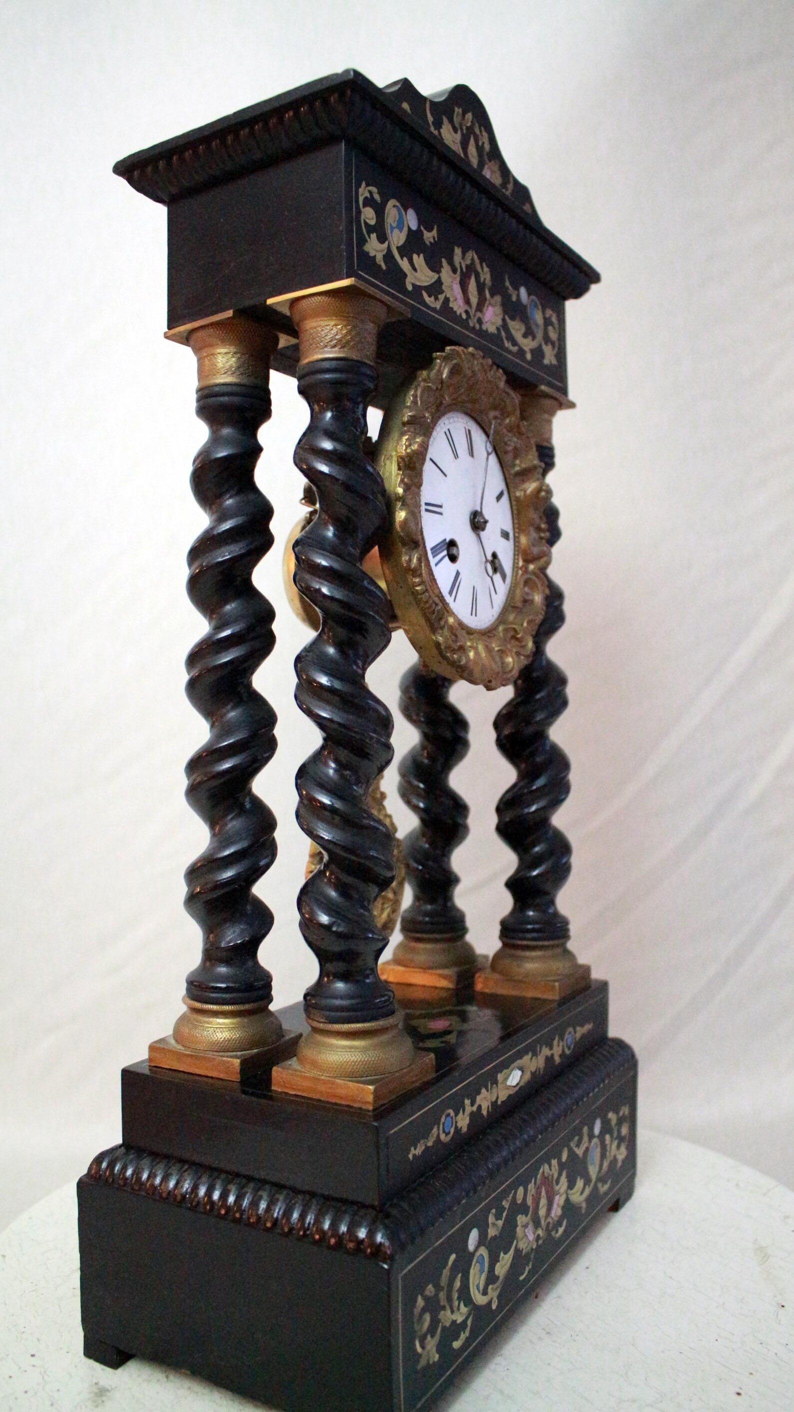 ANTIQUE Colorful Inlaid Marquerty French Table Clock 1885 Empire - Etsy