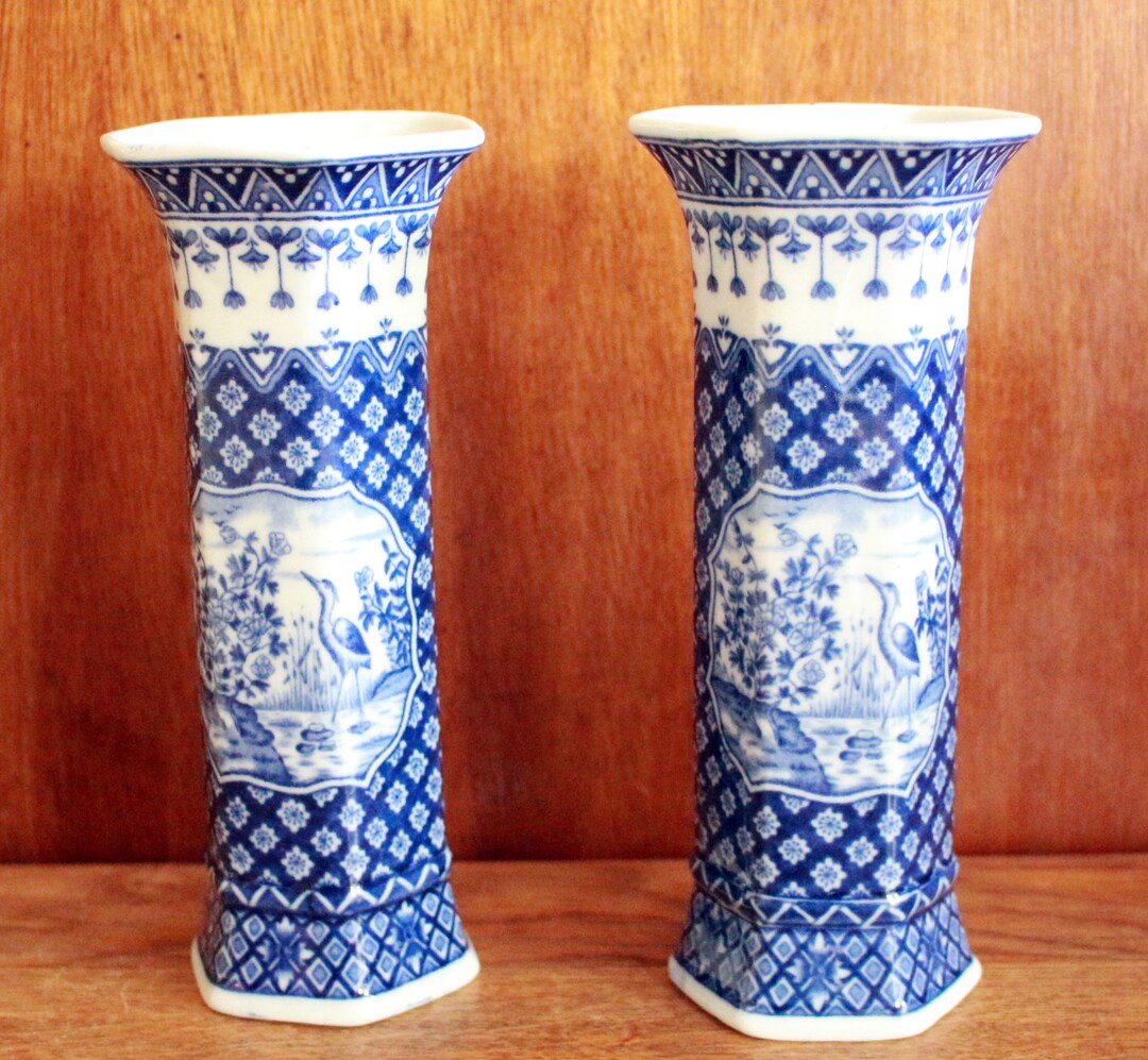 Vintage Delft Blue Set Chinese Model 1950 Handpainted With Birds - Etsy