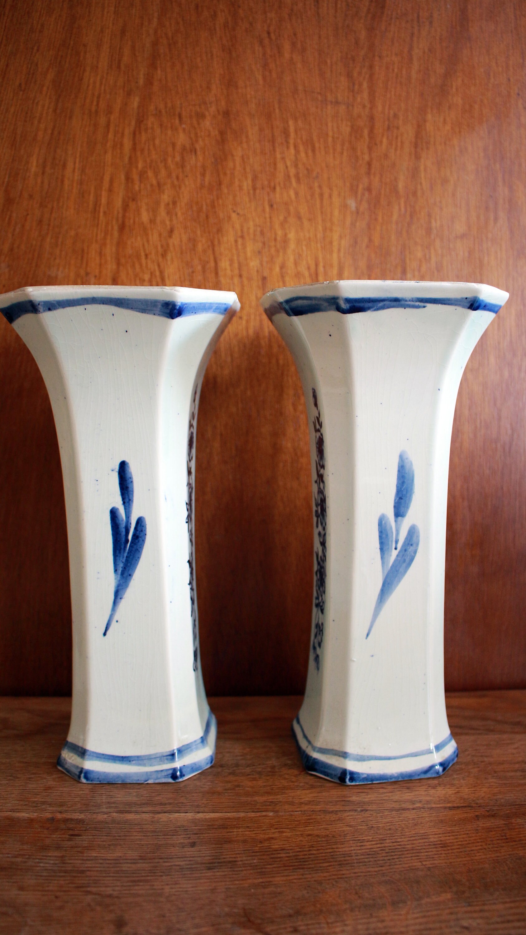 Vintage Delft Blue Set Vases Dutch 1950 Handpainted Village Scene - Etsy