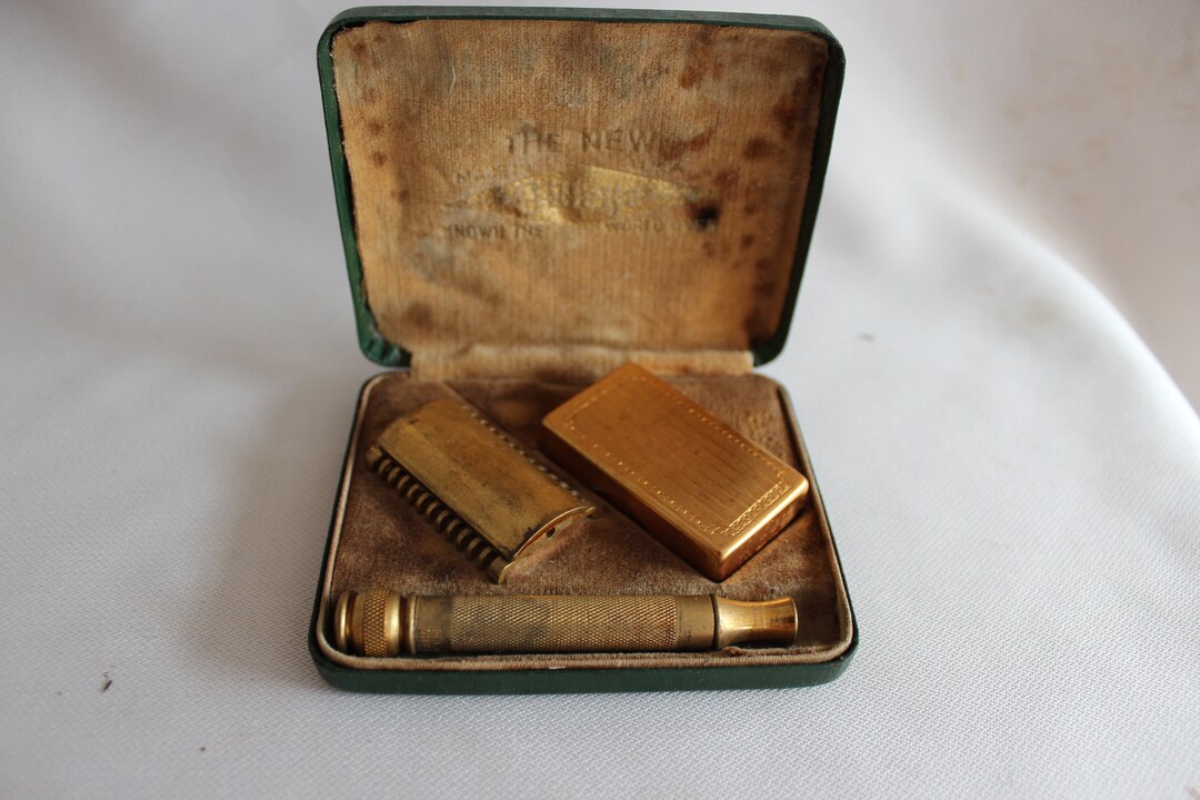 Antique Early Gillette Safety Razor With Original Box Made in USA 1920 ...