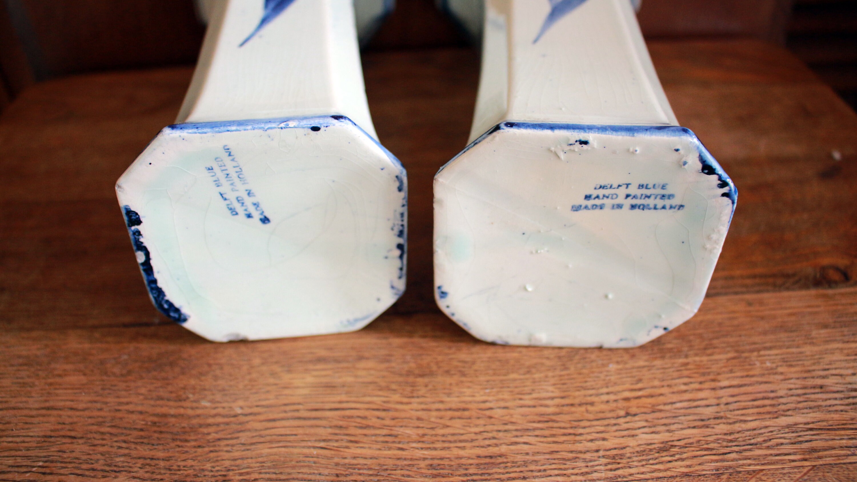 Vintage Delft Blue Set Vases Dutch 1950 Handpainted Village Scene - Etsy