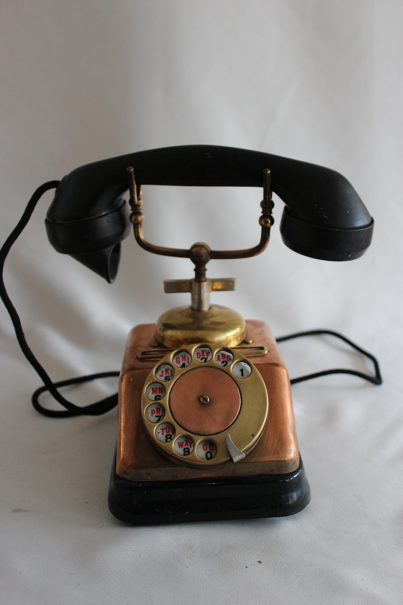 Antique Copper Bakelite Telephone Kjøbenhavns Copenhagen Aktieselskab ...