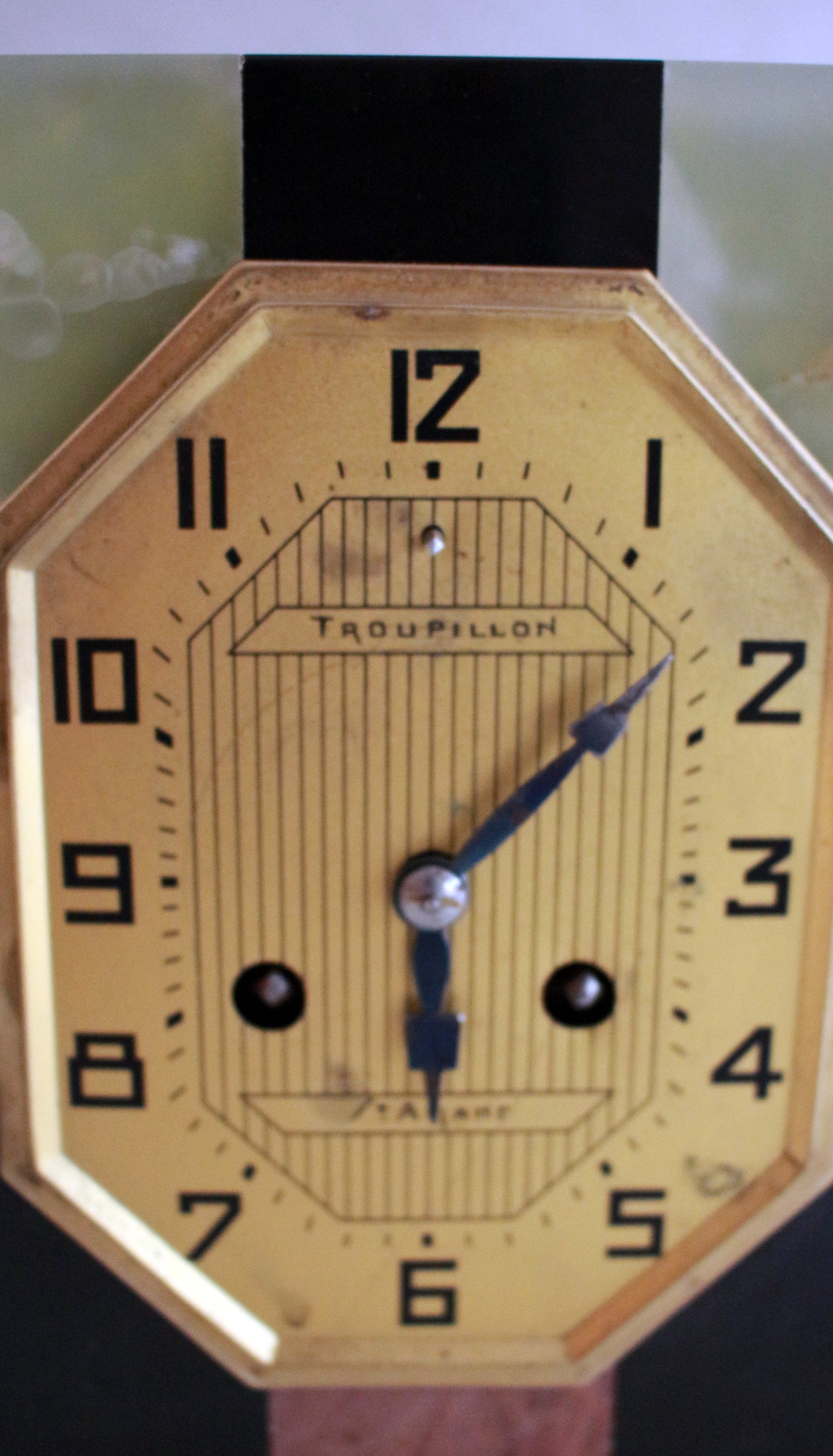 Art Deco French Clock Statue Swans Multicolored Marble Base With Onyx ...