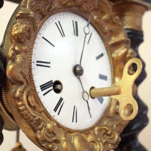 ANTIQUE Colorful Inlaid Marquerty French Table Clock 1885 Empire - Etsy