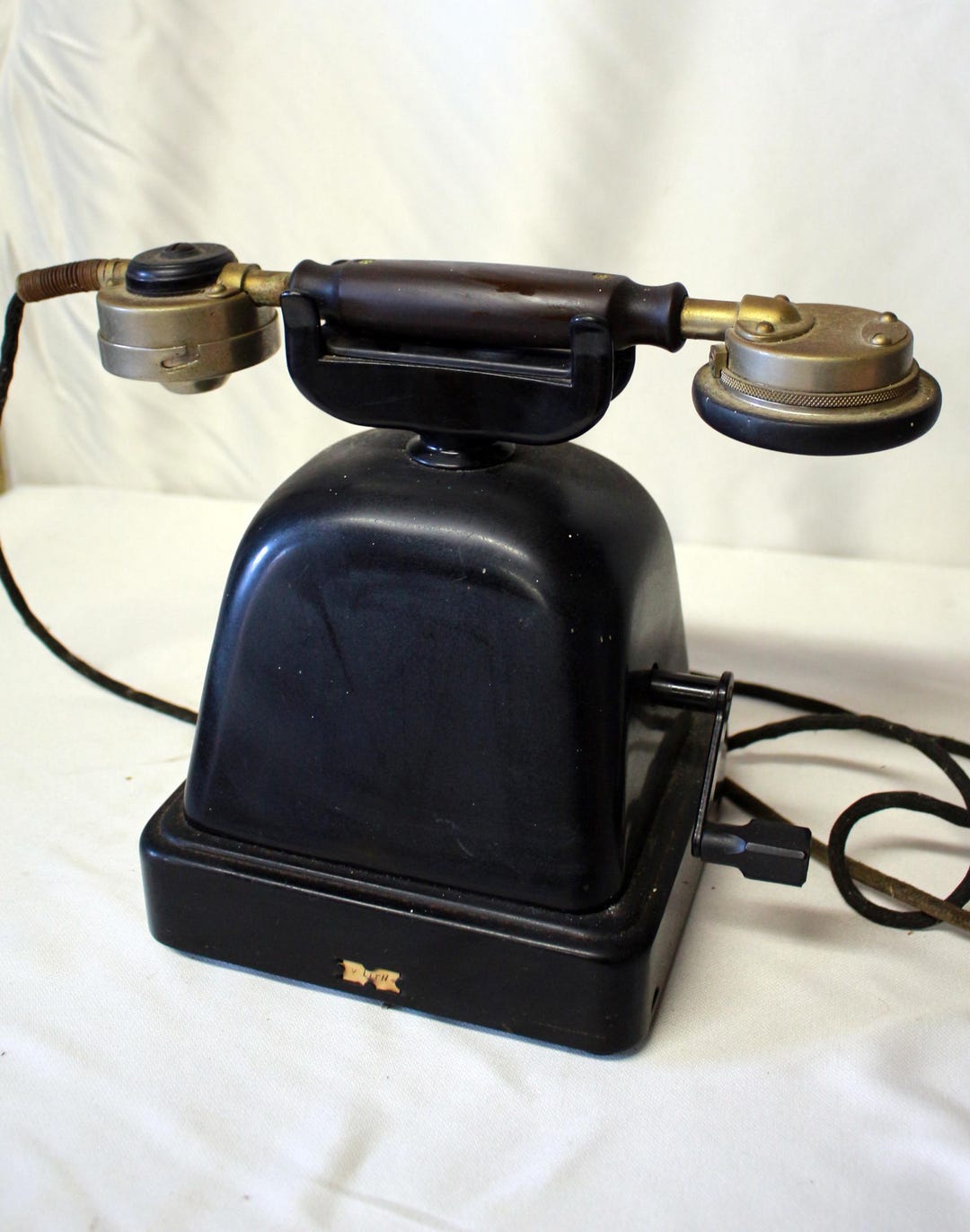 Antique Bakelite Crank Phone ATE Belgium 1900 - Etsy