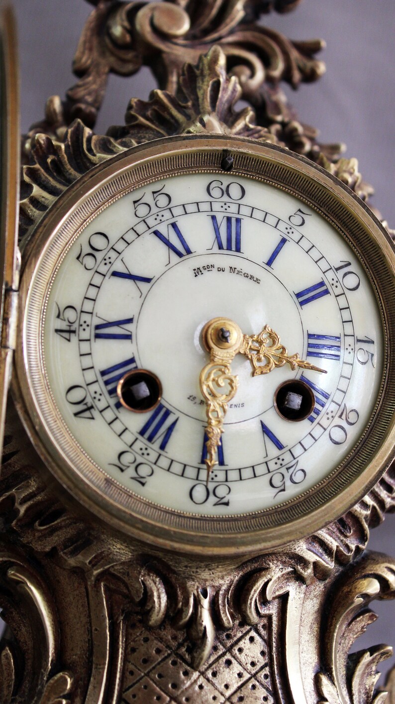 Art Nouveau Rococo Solid Bronze Table Clock Movement Japy Freres - Etsy