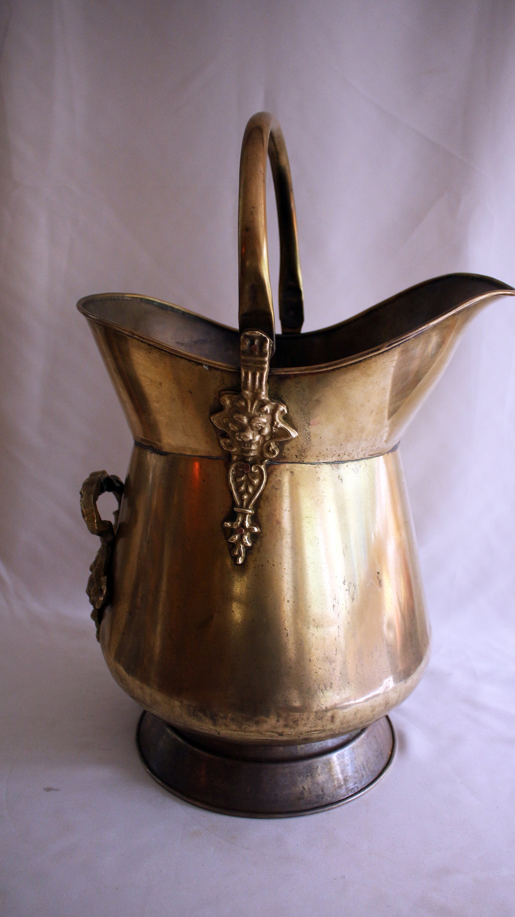 Hughe Antique Dutch Coal Wood Bucket Brass Copper Fireplace 1900 - Etsy