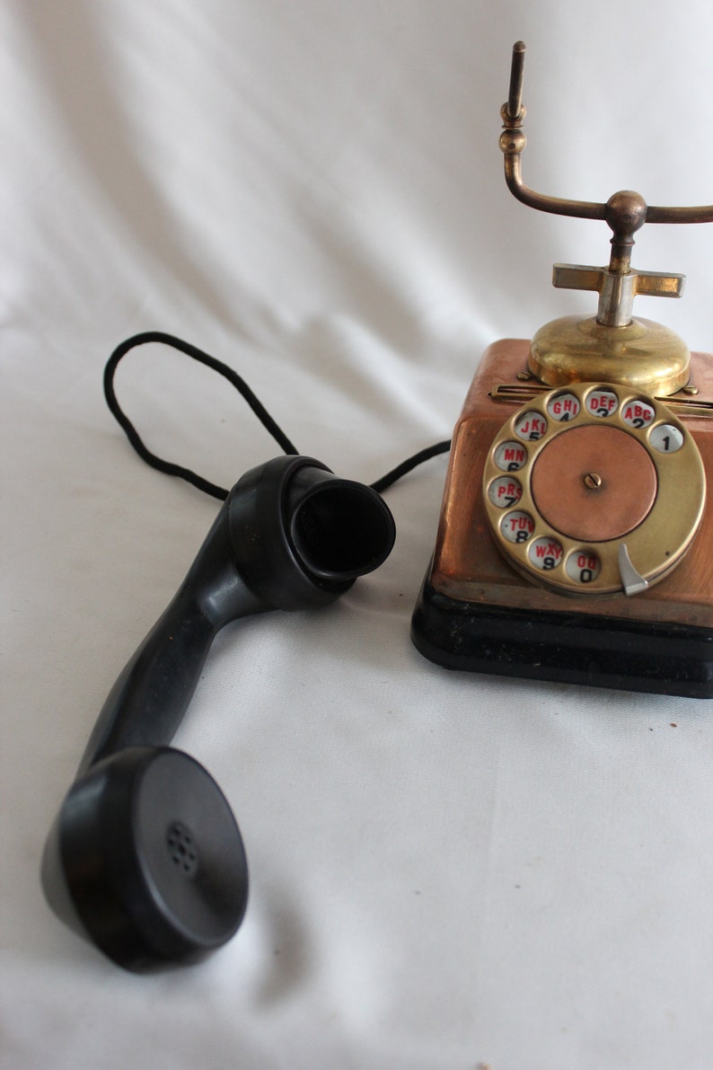Antique Copper Bakelite Telephone Kjøbenhavns Copenhagen Aktieselskab ...