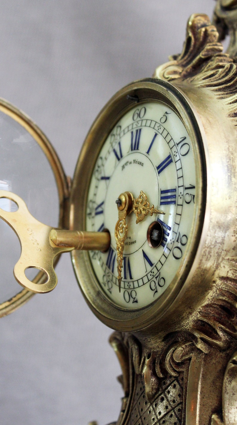 Art Nouveau Rococo Solid Bronze Table Clock Movement Japy Freres - Etsy