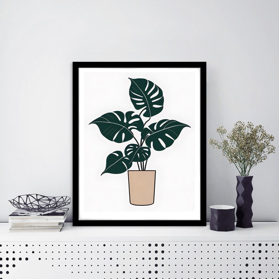 Monstera Deliciosa | Art Print | Illustration | Digital Download | Wall ...