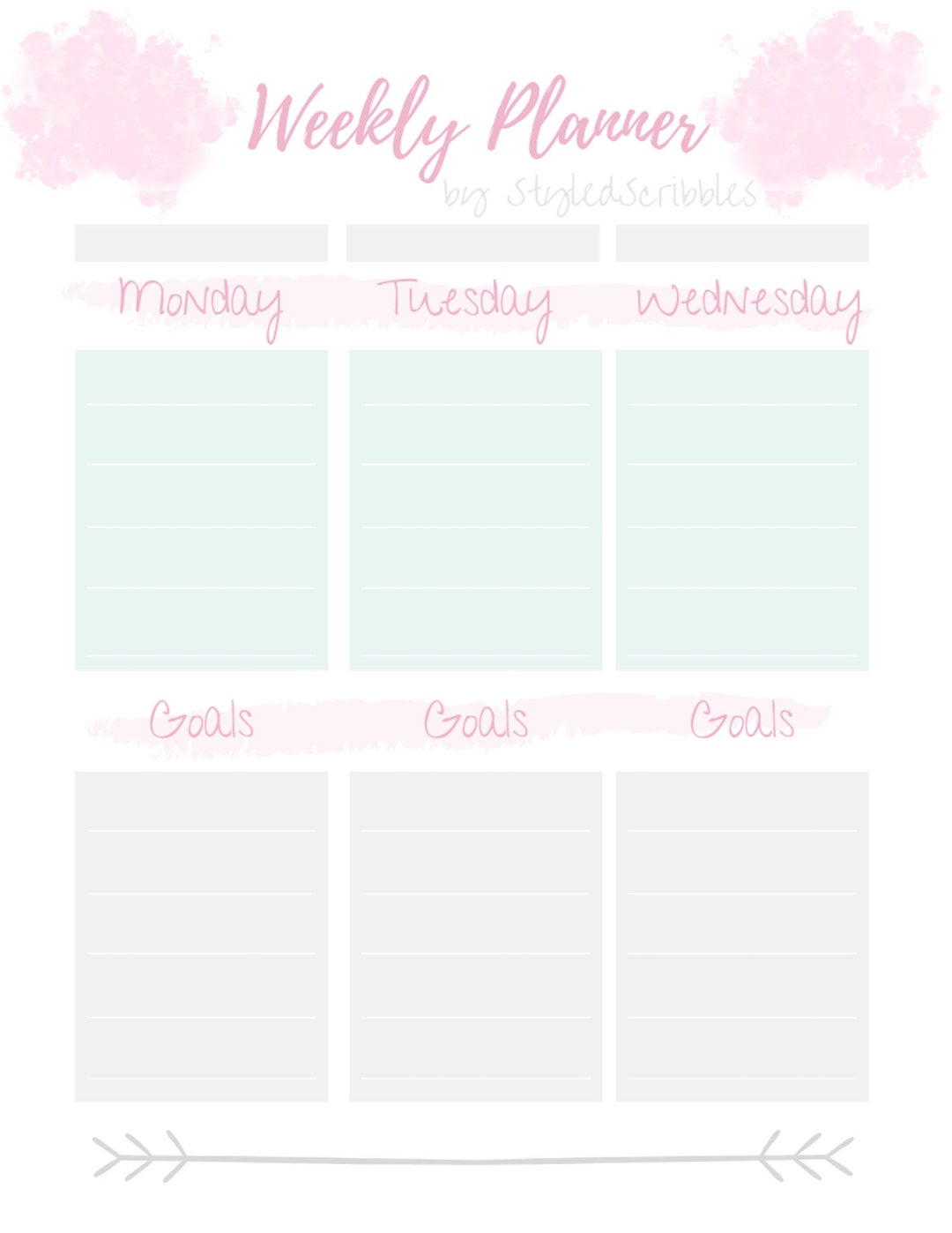 Pretty Pastel Weekly Planner (printable) - Etsy