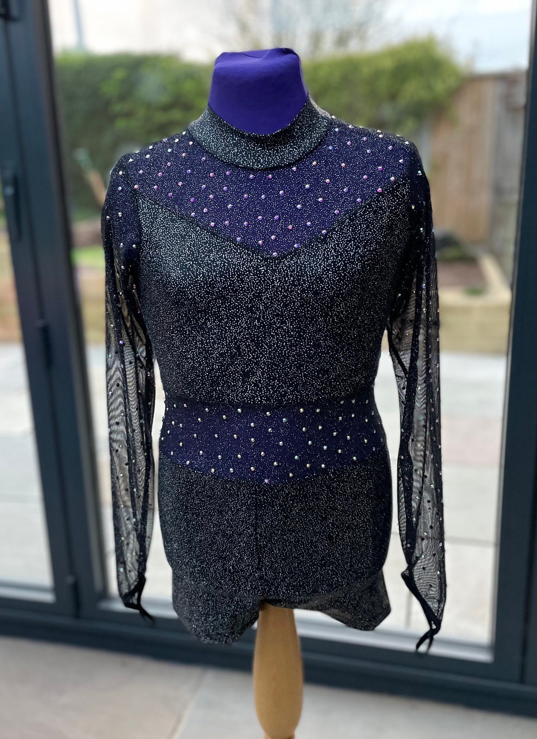 Ready to Ship, Glitter Lycra Unitard in Black With Added Gems Age 10 - Etsy