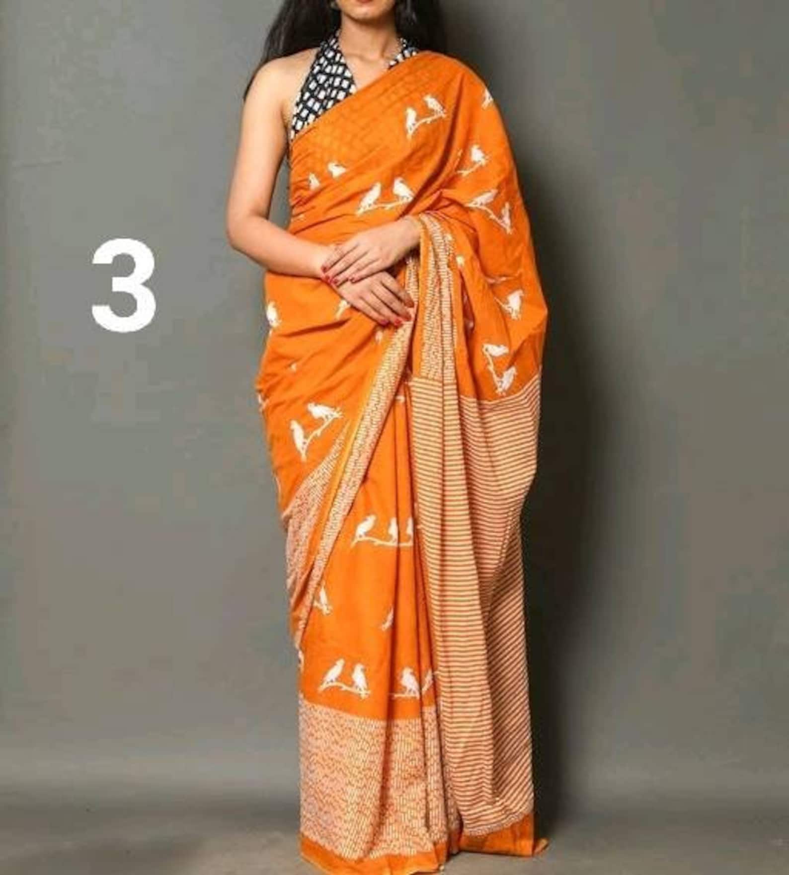 Premium Quality Cotton Malmal Saree With Blouse Piece Soft | Etsy