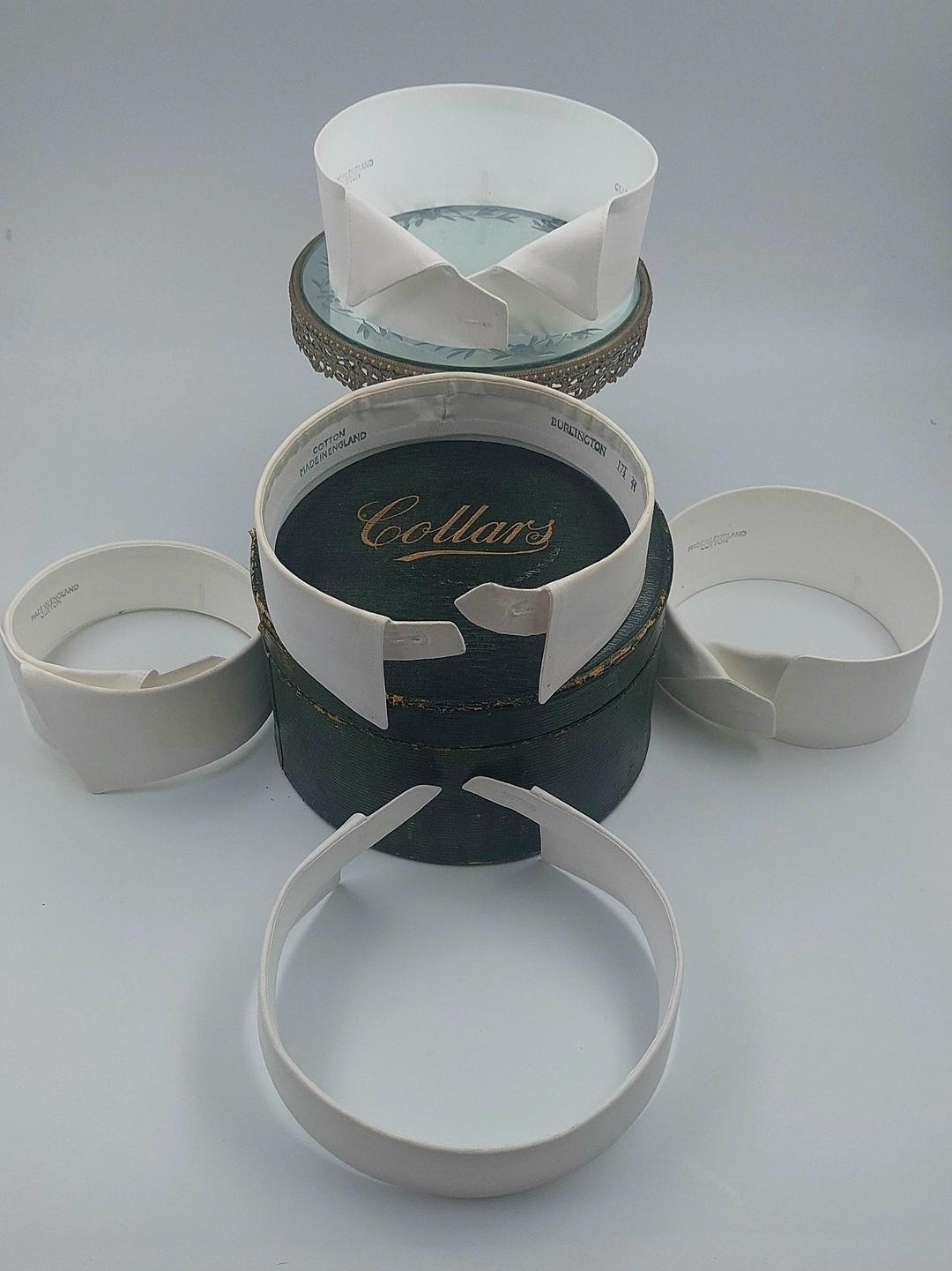 Original "collars" Box + 5 Edwardian Gentleman's Collars Year 1920/1940 ...