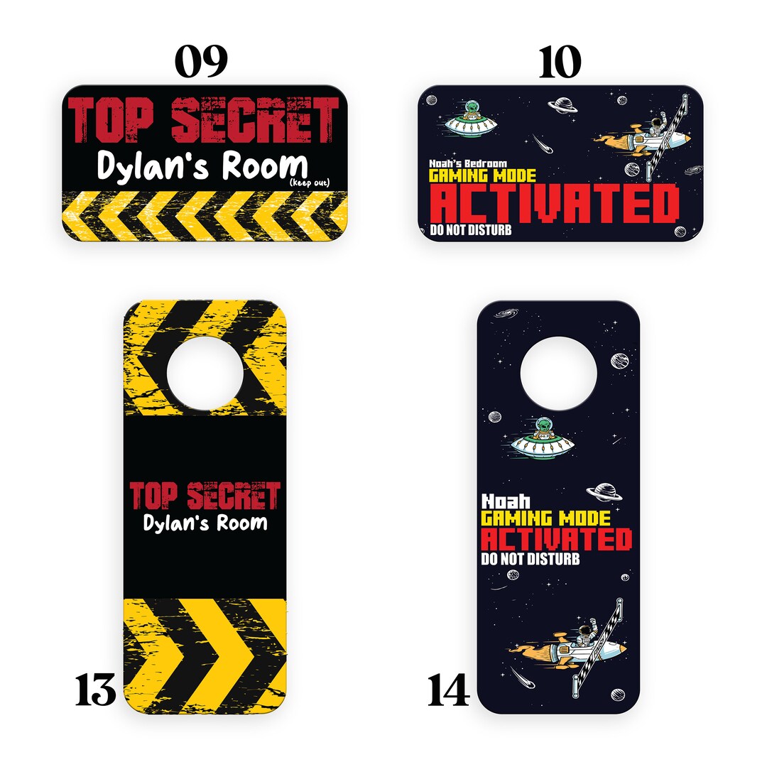 Personalised Door Sign and Door Hander Set Bedroom With Name Metal ...