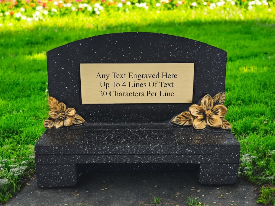 Personalised Engraved Memorial Bench With Engraved Plaque Grave Marker ...