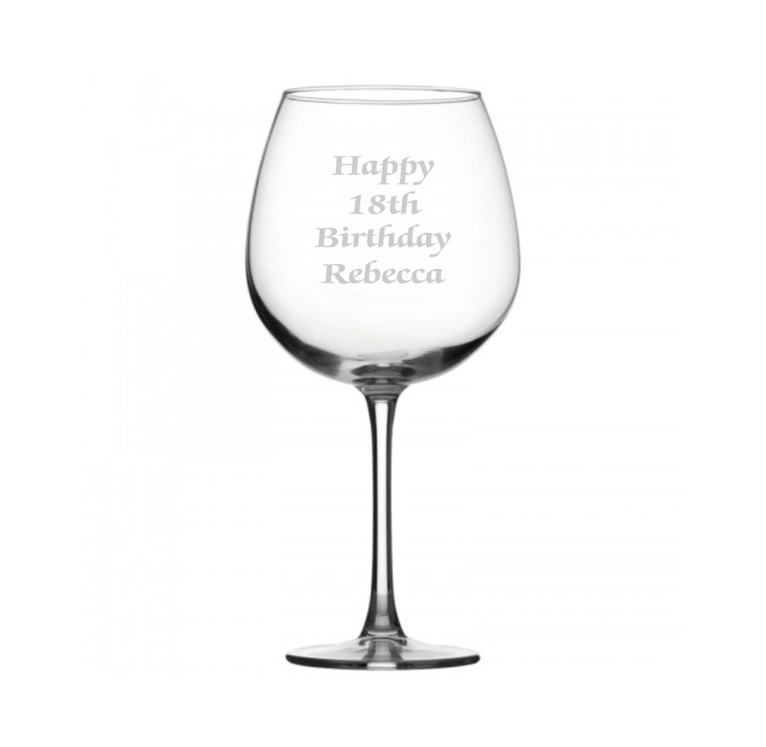 Personalised Engraved Birthday Design Large Full Bottle Capacity Wine