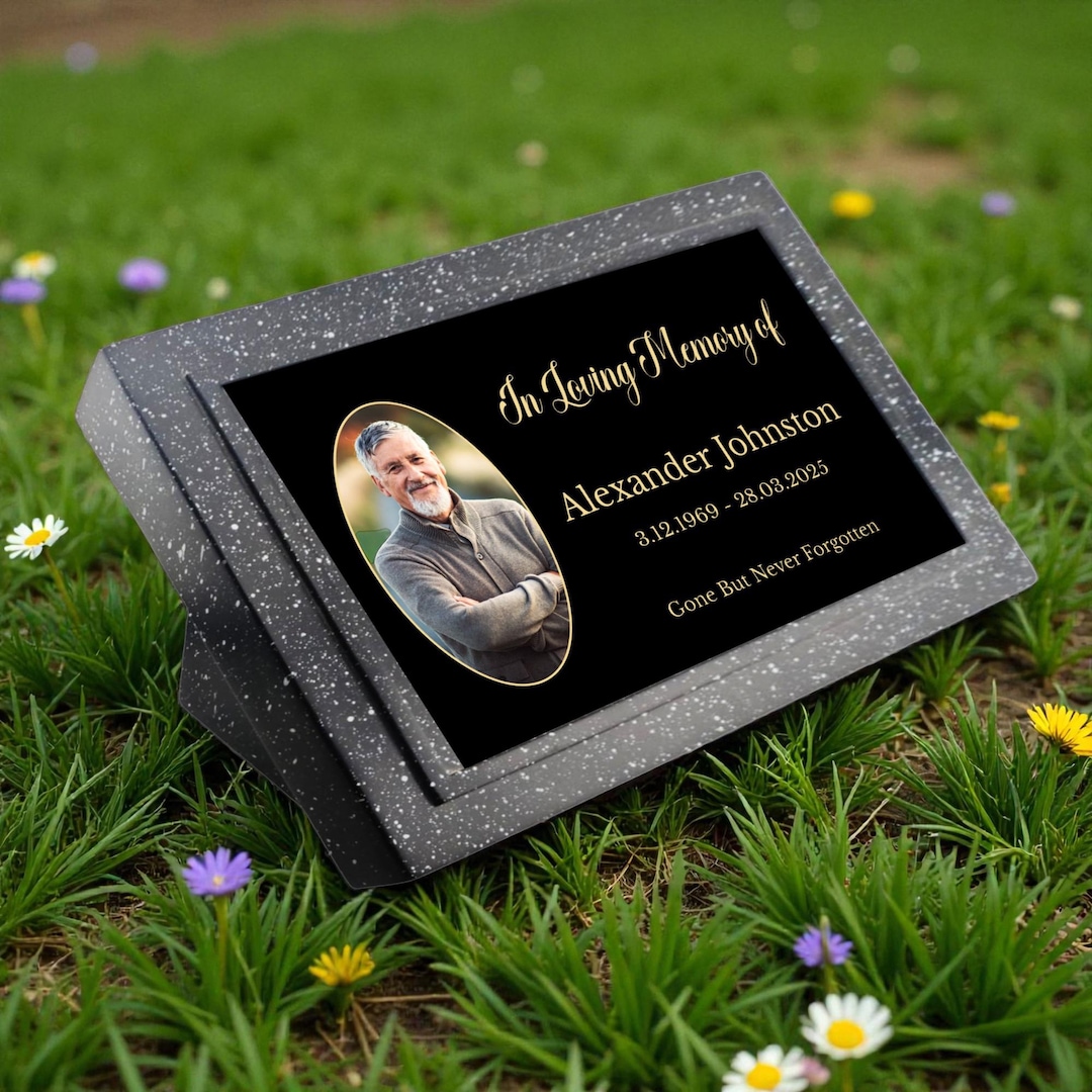 Personalised Printed Own Picture Memorial Grave Marker Plaque ...