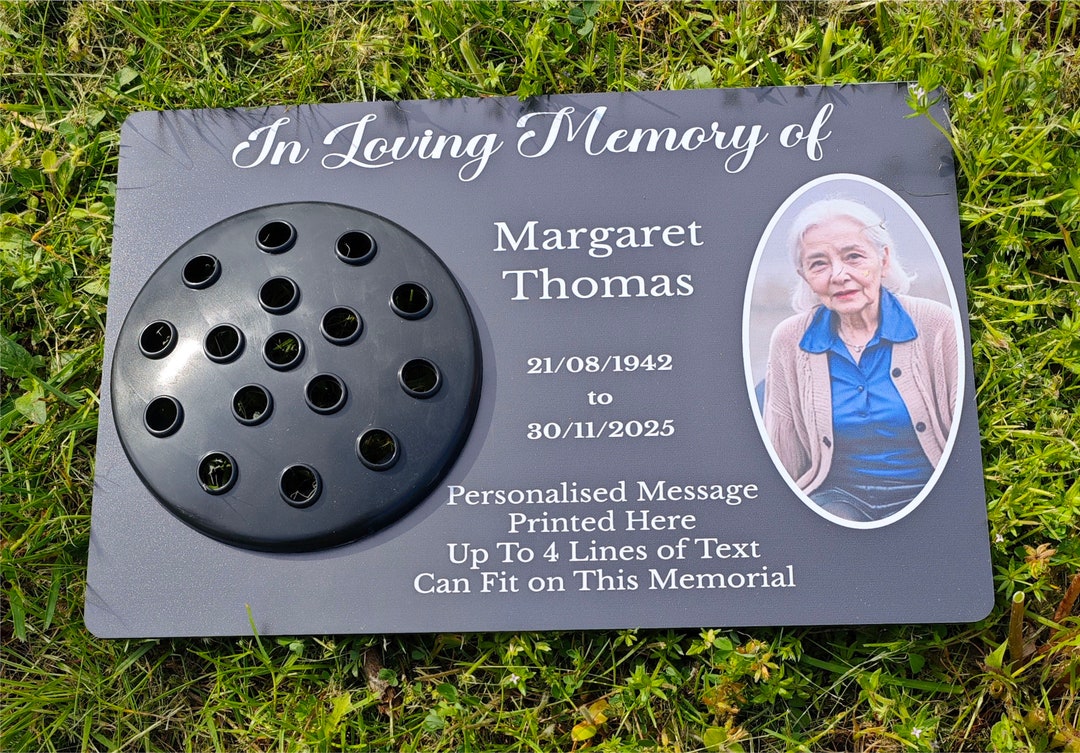 Personalised Metal Grave Stone Marker Headstone Memorial Plaque, in ...