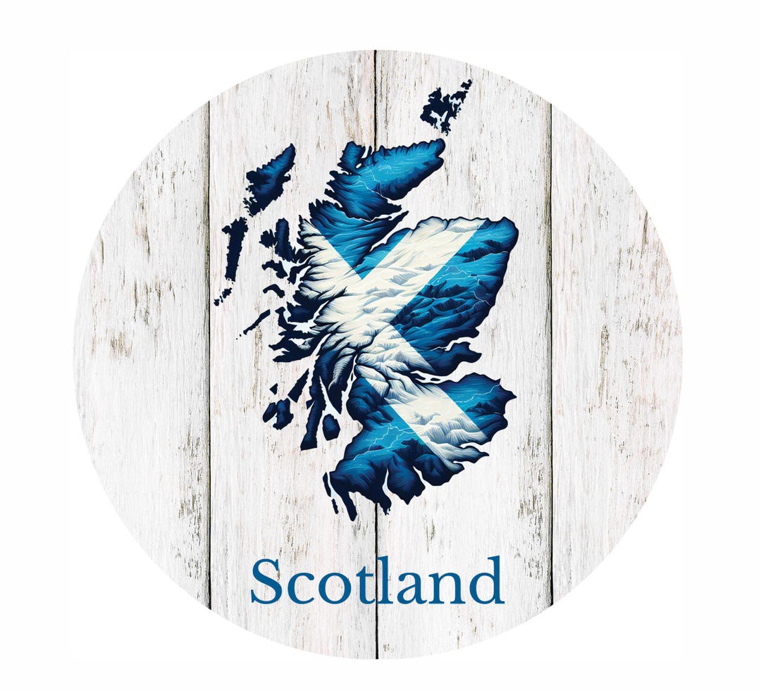 Scotland Outline Map MDF Circle Wall Art Various Sizes Available ...