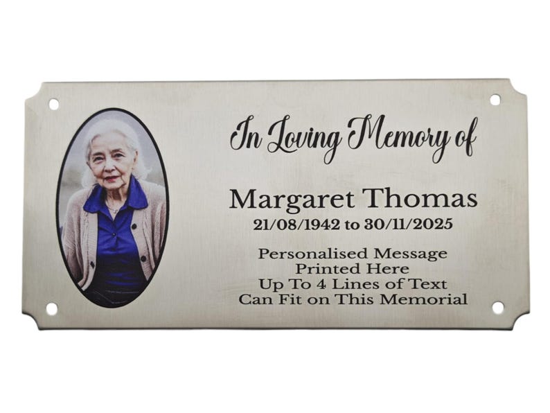 Personalised Printed Bench Name Plate Door Plaque Memorial Plate Bench ...