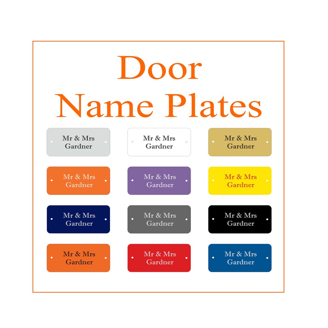 Personalised Engraved Door Name Plate Sign 90mm X 40mm Lots of Colours ...