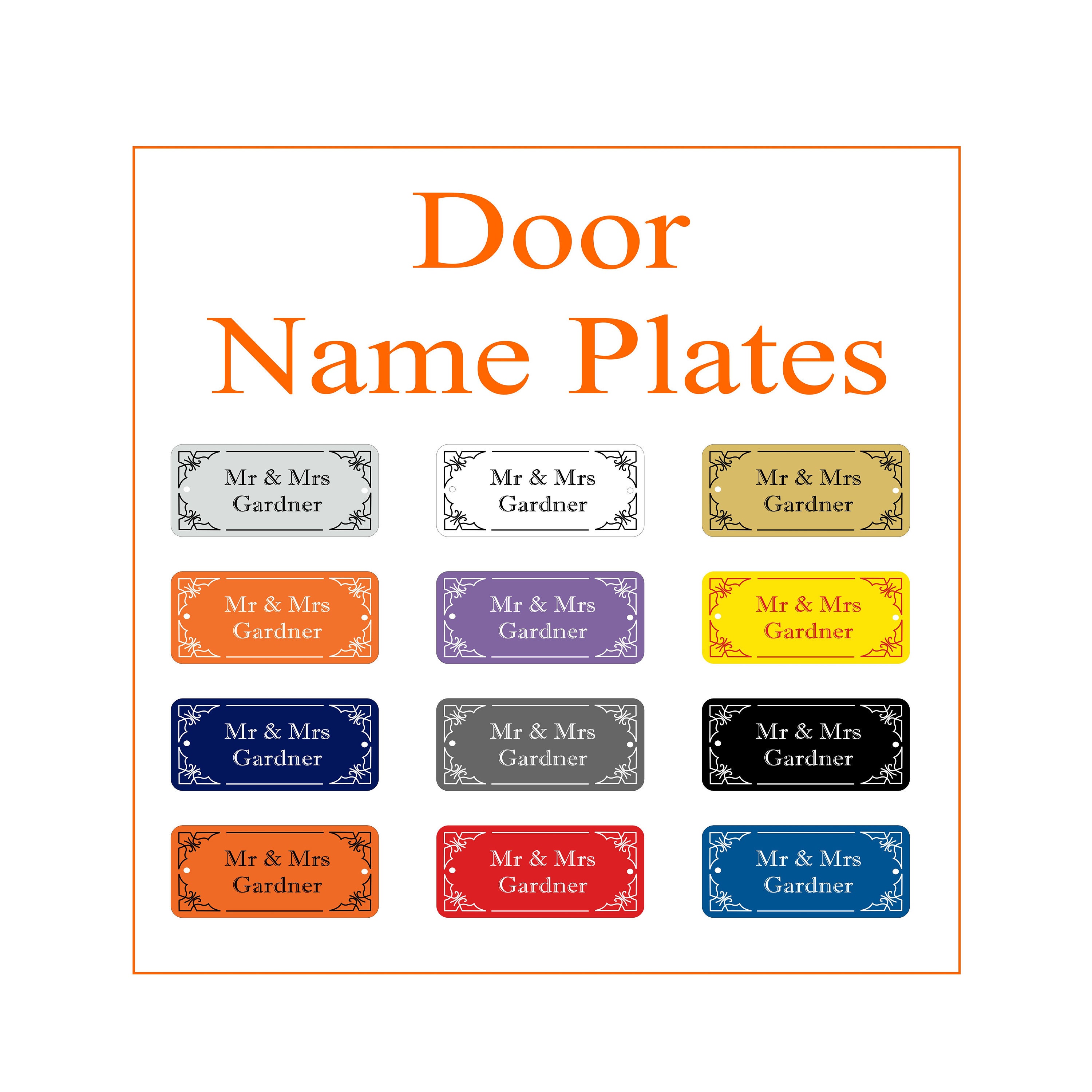 Personalised Engraved Door Name Plate Sign 90mm X 40mm Lots of | Etsy