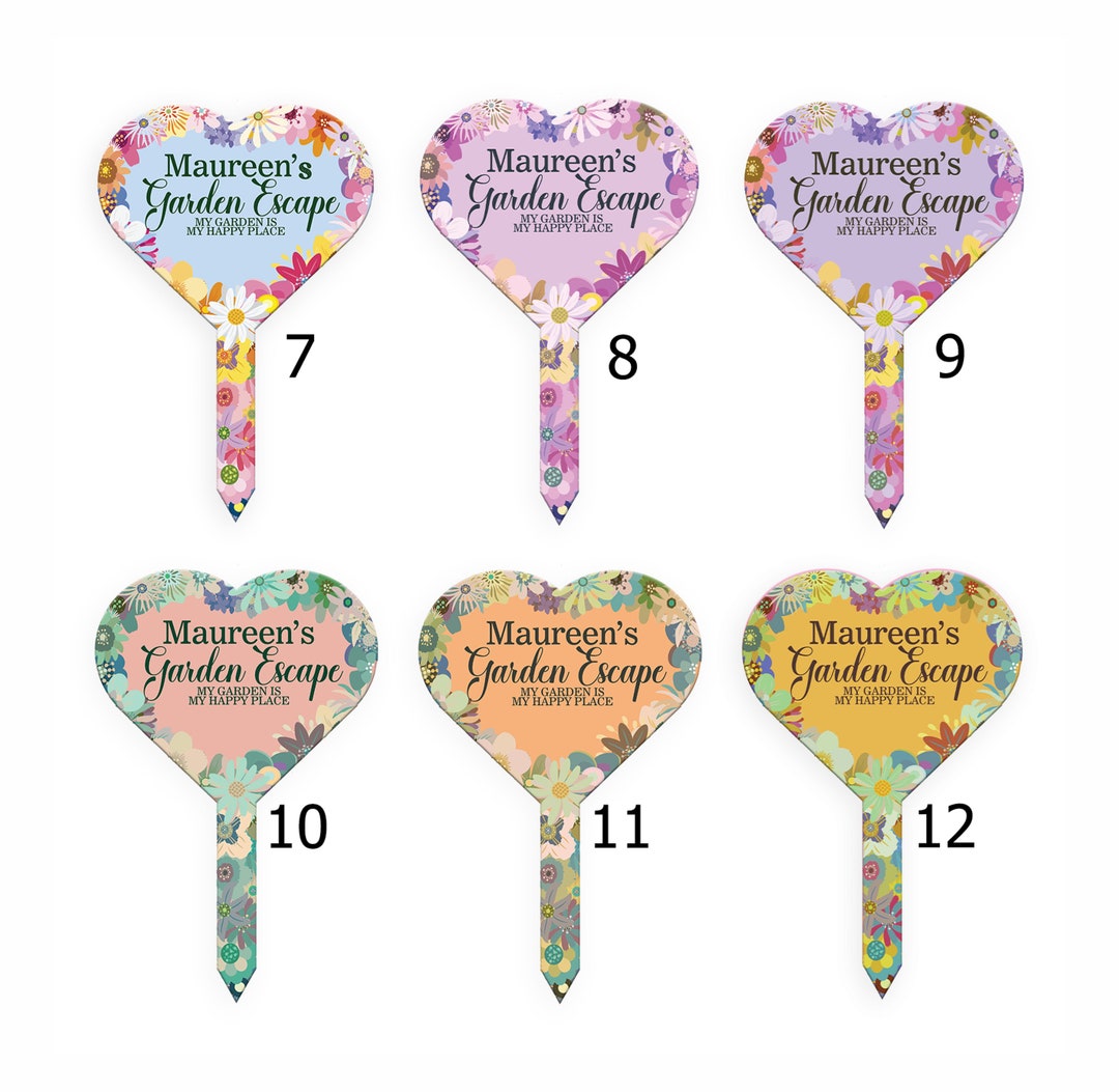 Personalised Heart Garden Stake Spike Marker Tree Marker Garden Sign ...