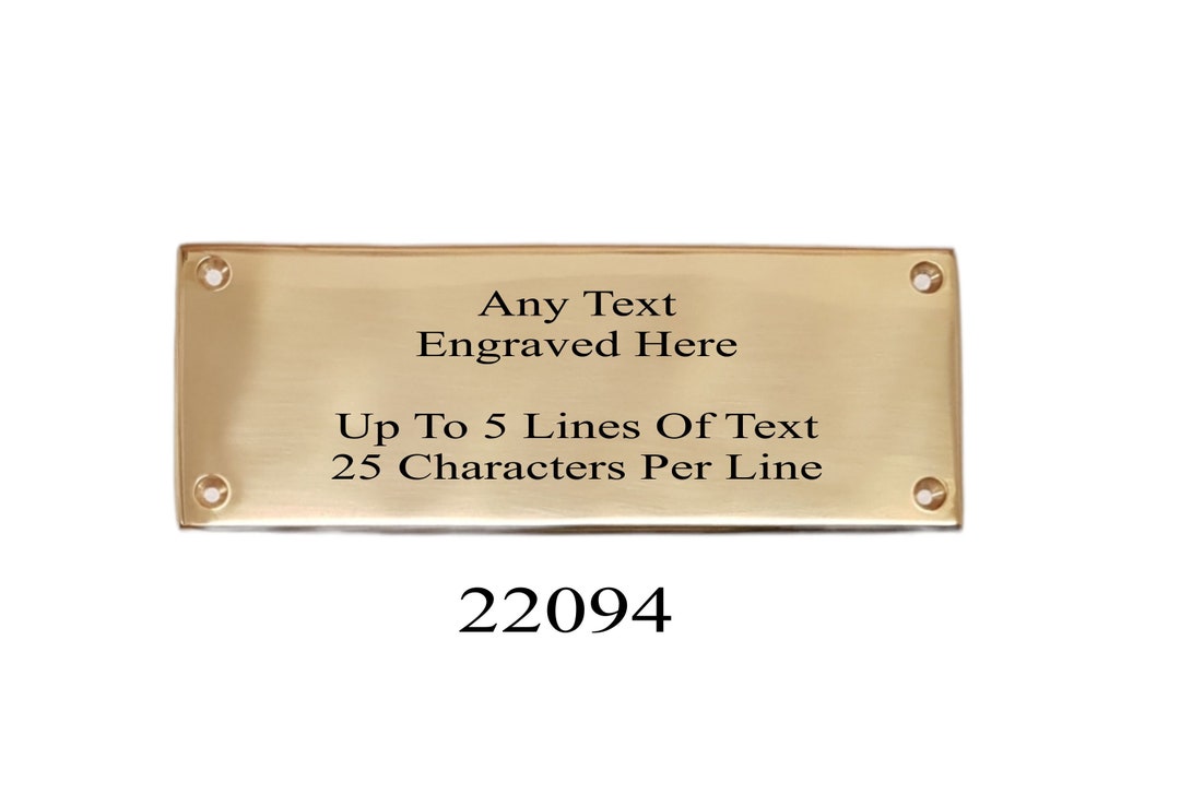 Personalised Engraved Premium Solid Brass Plates Available in Different ...