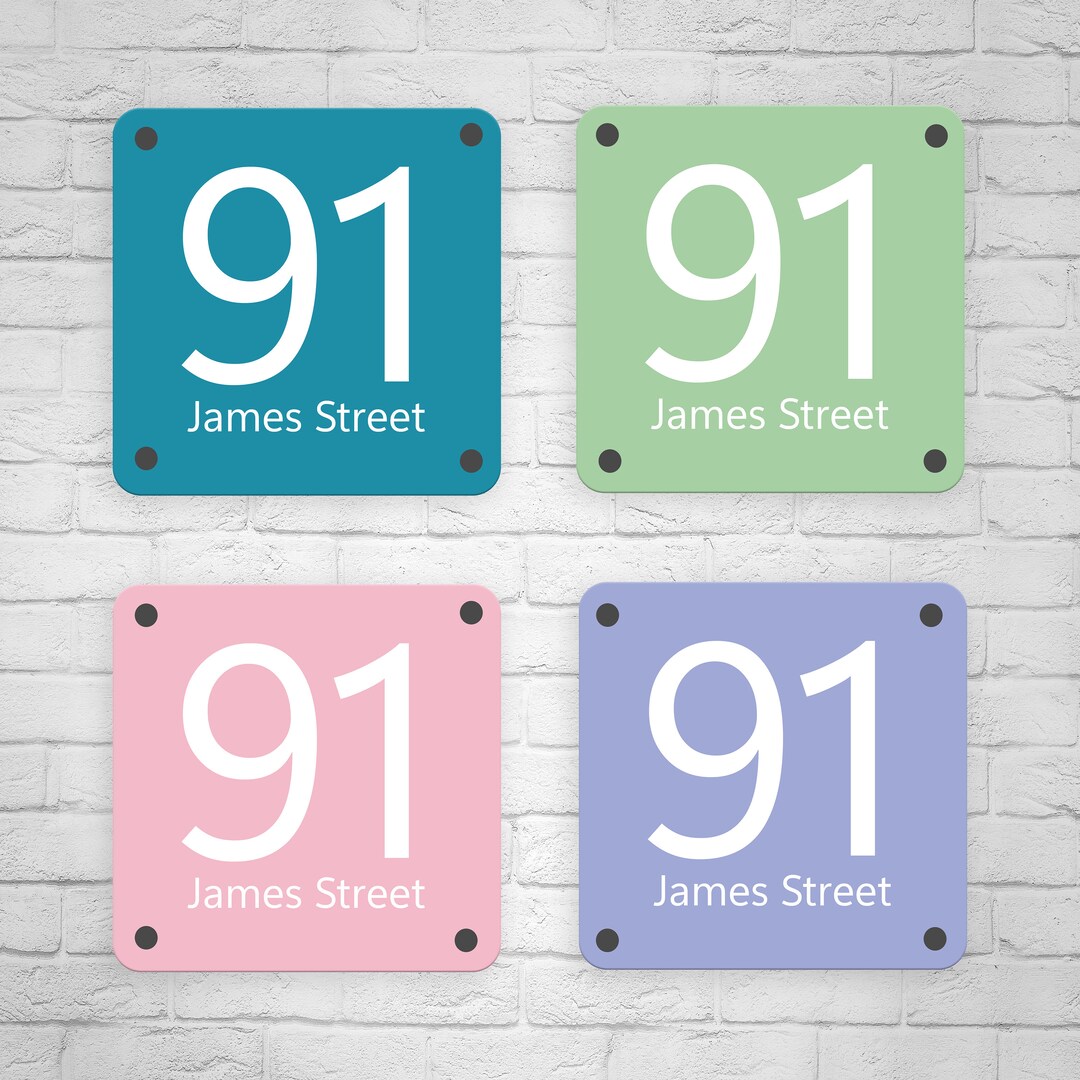 Personalised Square House Sign Plaque House Number Gate Sign Metal ...
