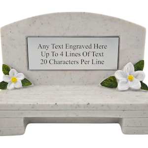 Personalised Engraved Memorial Bench With Engraved Plaque Grave Marker ...