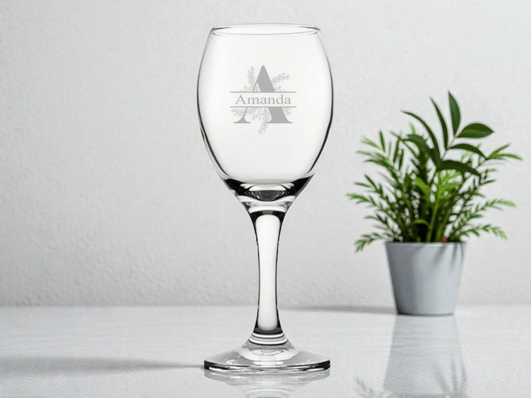 Personalised Engraved Any Initial Wine Glass 11oz (31cl) - Etsy
