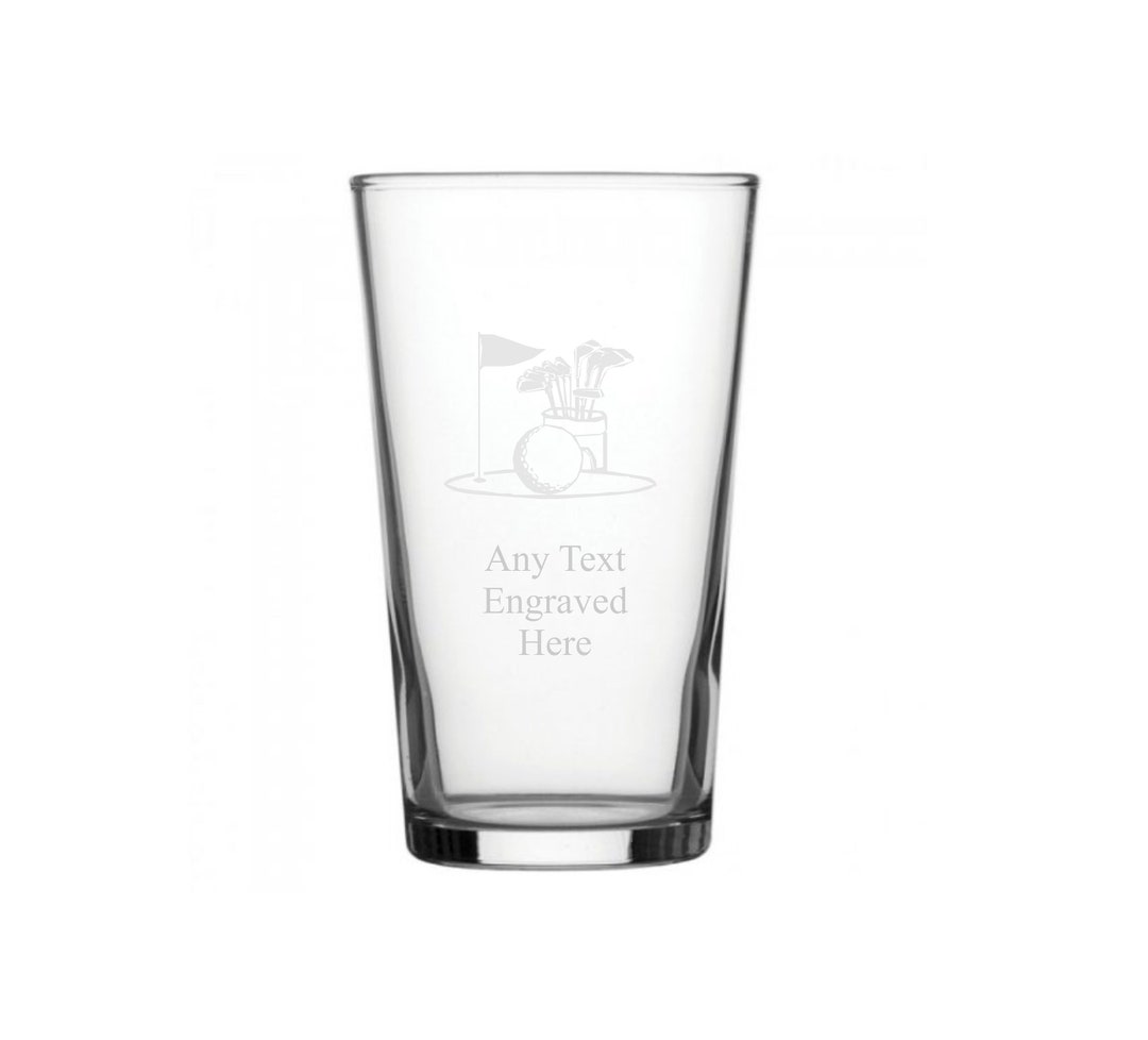 Personalised Engraved Conical Pint Glass 20oz (56cl) Various Design ...
