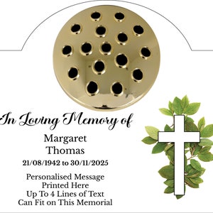 Personalised Cross Design Metal Grave Stone Marker Headstone Memorial ...