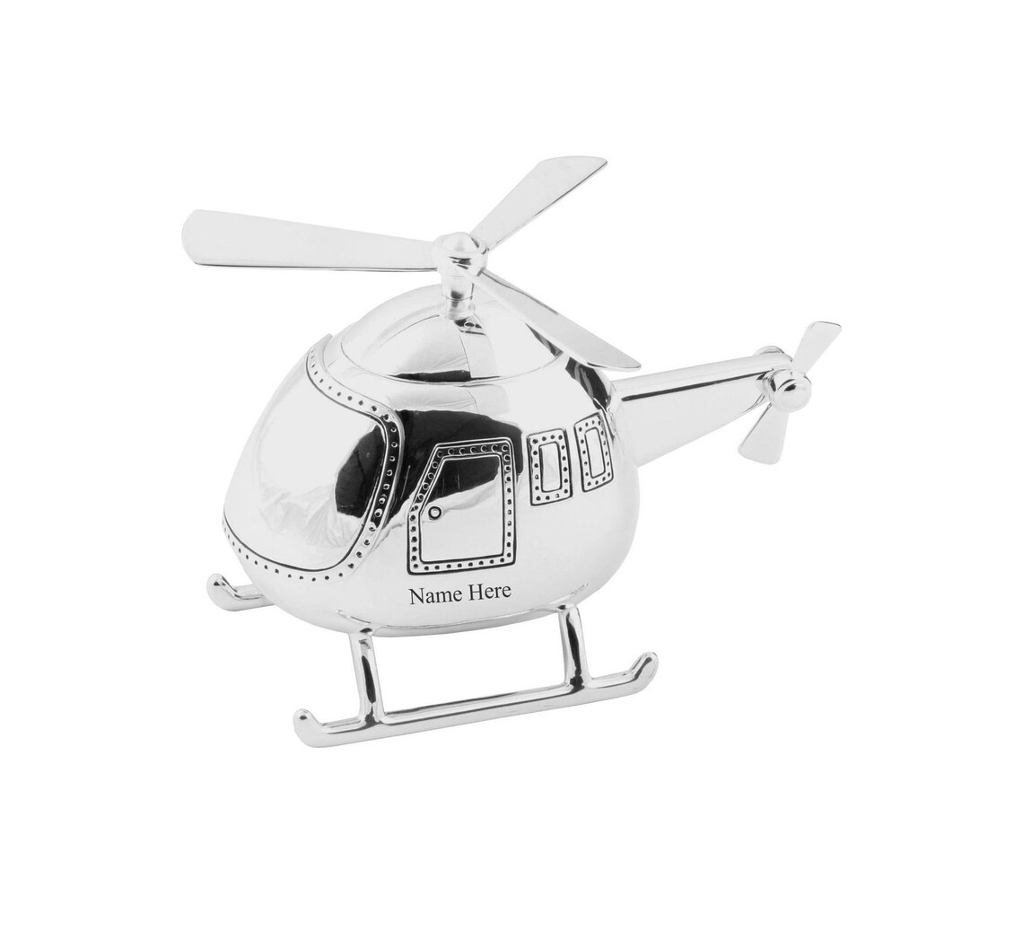 Personalised Engraved Silver-plated Helicopter Bank Money Box | Etsy