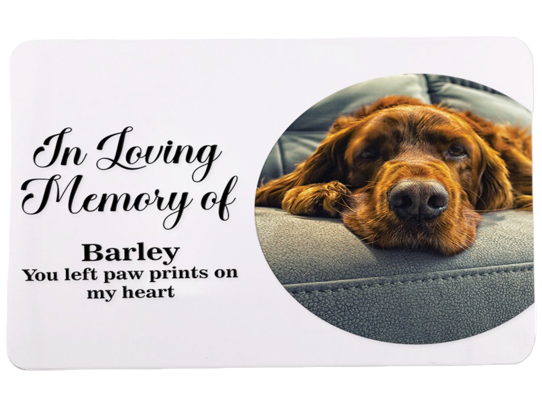 Personalised in Loving Memory of With Own Dog Picture Memorial Tin ...