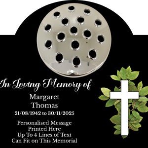 Personalised Cross Design Metal Grave Stone Marker Headstone Memorial ...