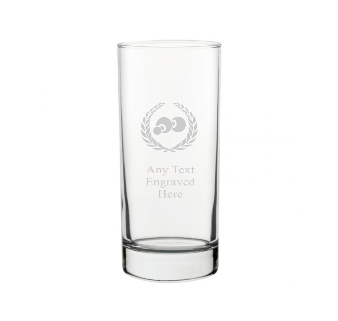 Personalised Engraved Pure Glass Hiball 13oz (37.5cl) Various Design ...
