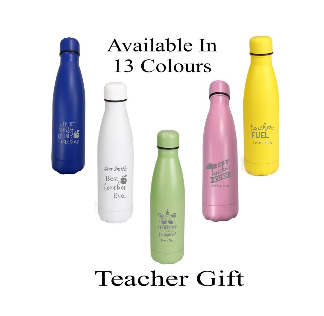 Personalised Engraved Teacher Gift Designs 500ml Insulated Water Bottle ...