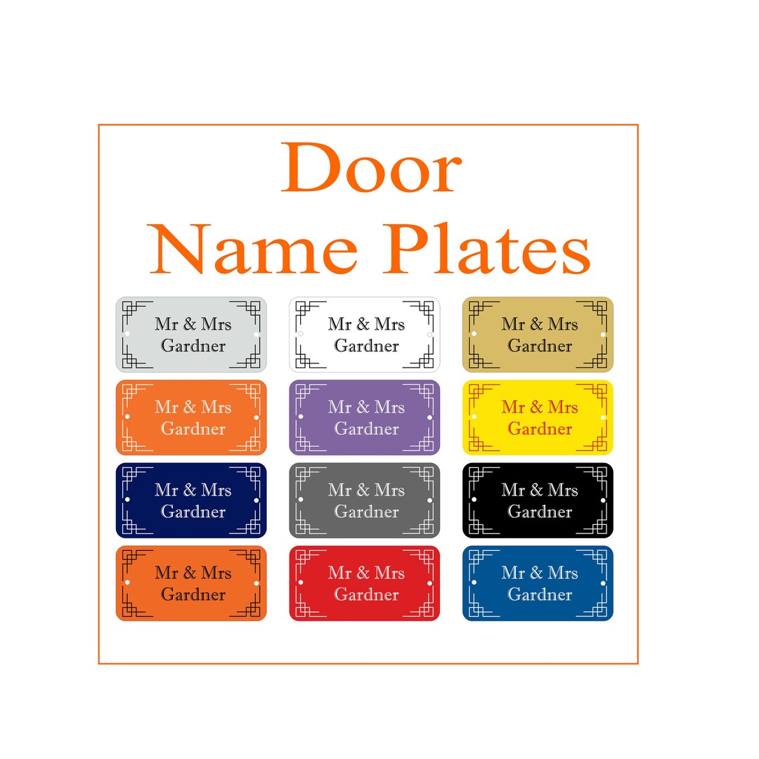 Personalised Engraved Door Name Plate Sign 100mm X 50mm Lots of Colours ...