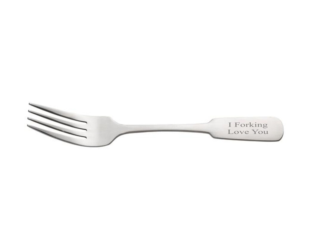 Personalised Engraved Fork With Flared Handle Design Any Text Engraved ...