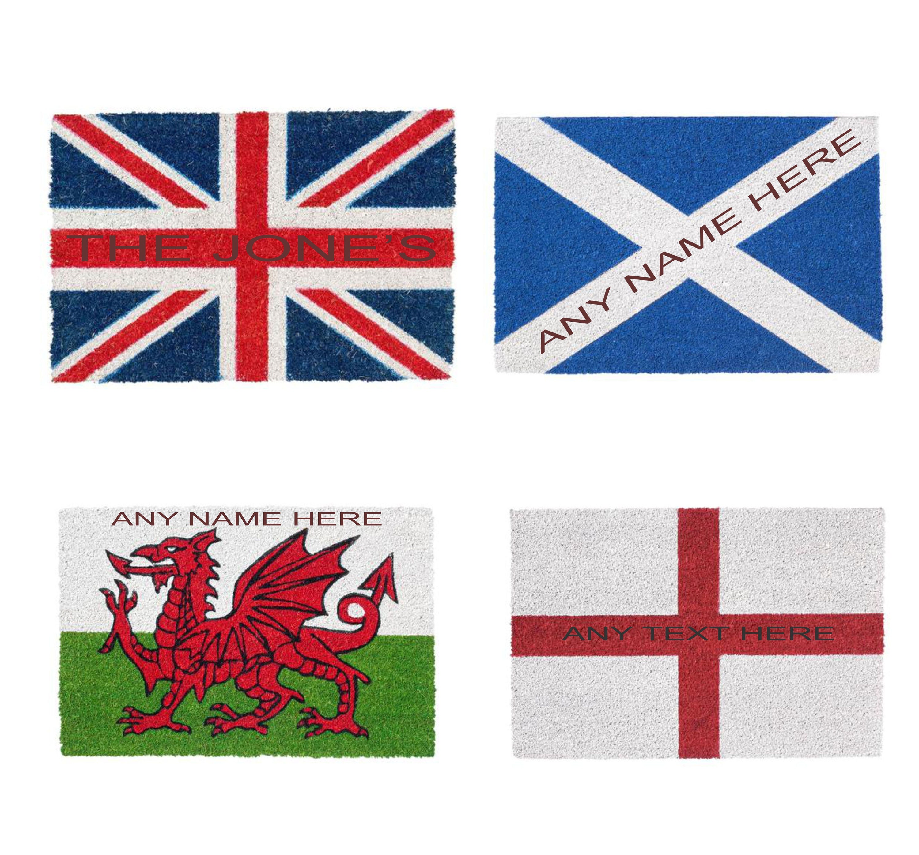 Personalised Engraved Any Text Welsh Flag Coir Non Slip Door - Etsy UK