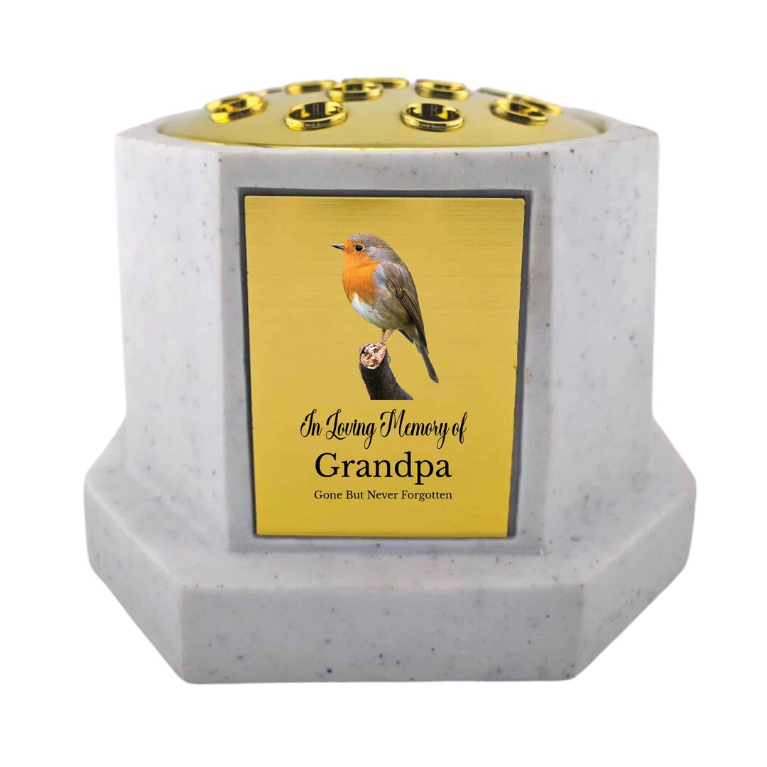 In Loving Memory of Memorial Octagon Rose Bowl Grave Marker Flower Pot ...