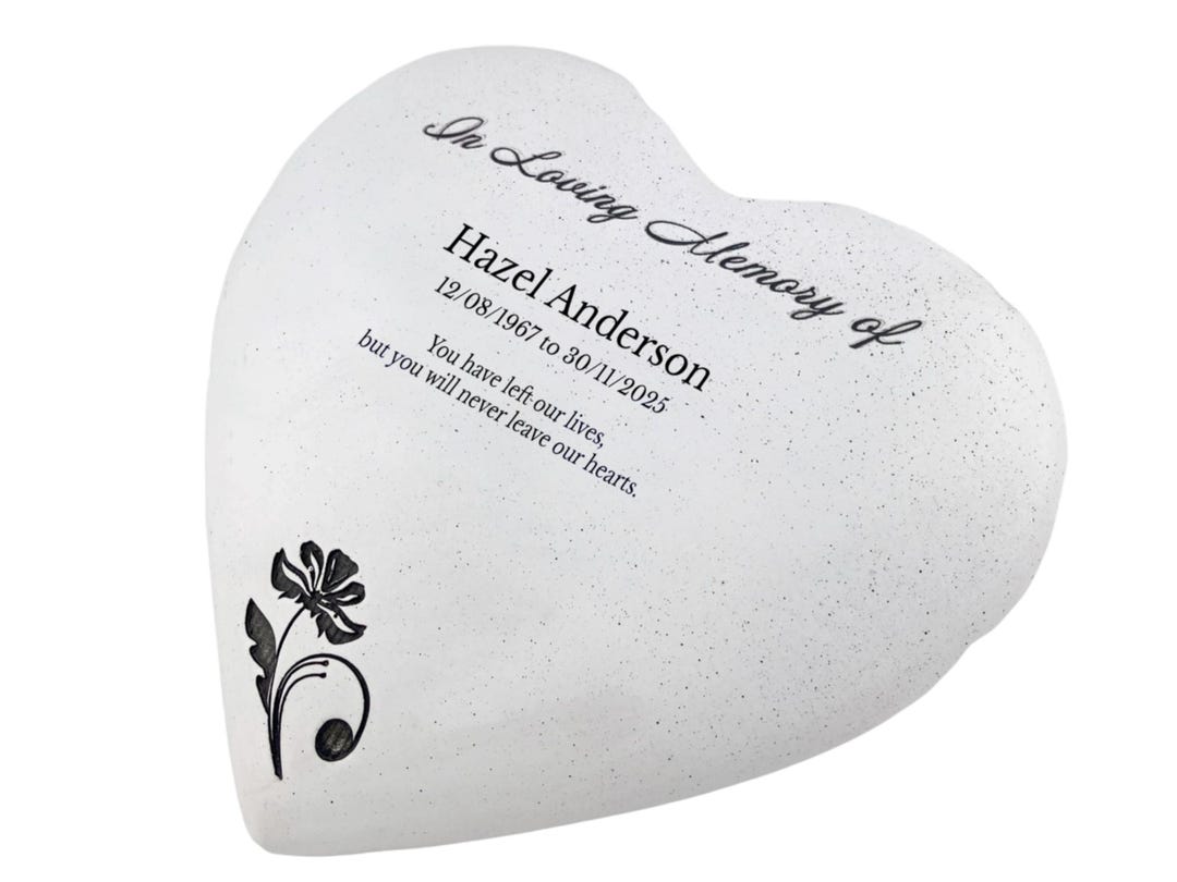 Personalised in Loving Memory of Memorial Small Heart With Flower ...