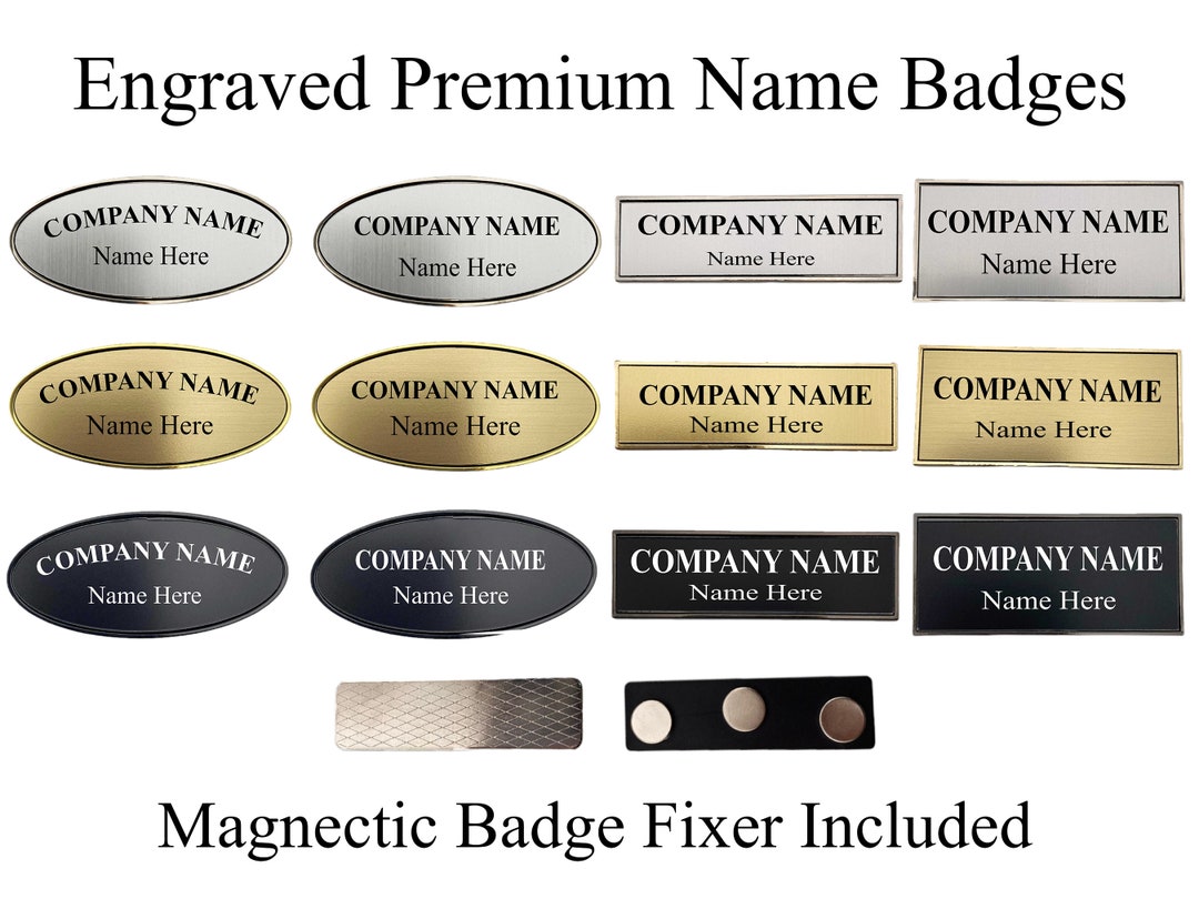 Personalised Engraved Premium Metal Rectangle/oval Name Badge Available ...