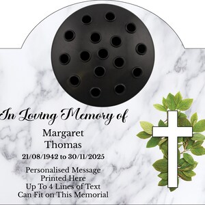 Personalised Cross Design Metal Grave Stone Marker Headstone Memorial ...