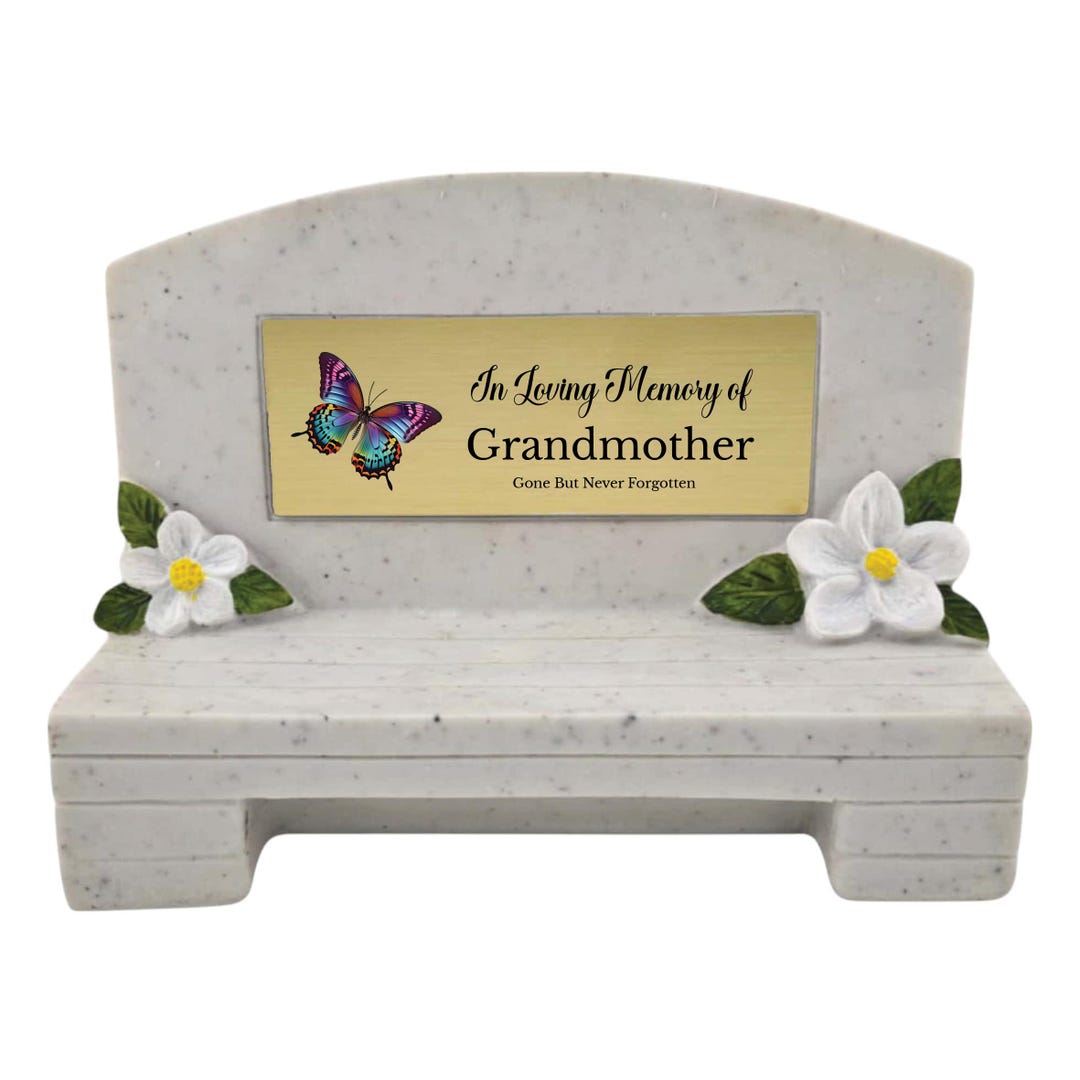 In Loving Memory of Memorial Bench With Plaque Grave Marker With ...